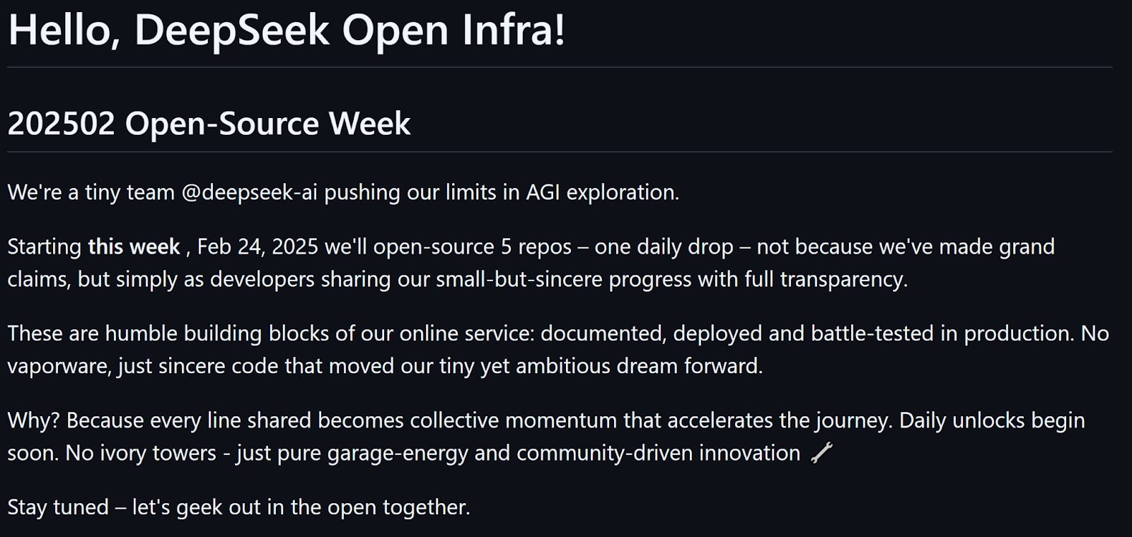 DeepSeek’s Open Source Week: Sharing the Future of AI Efficiency