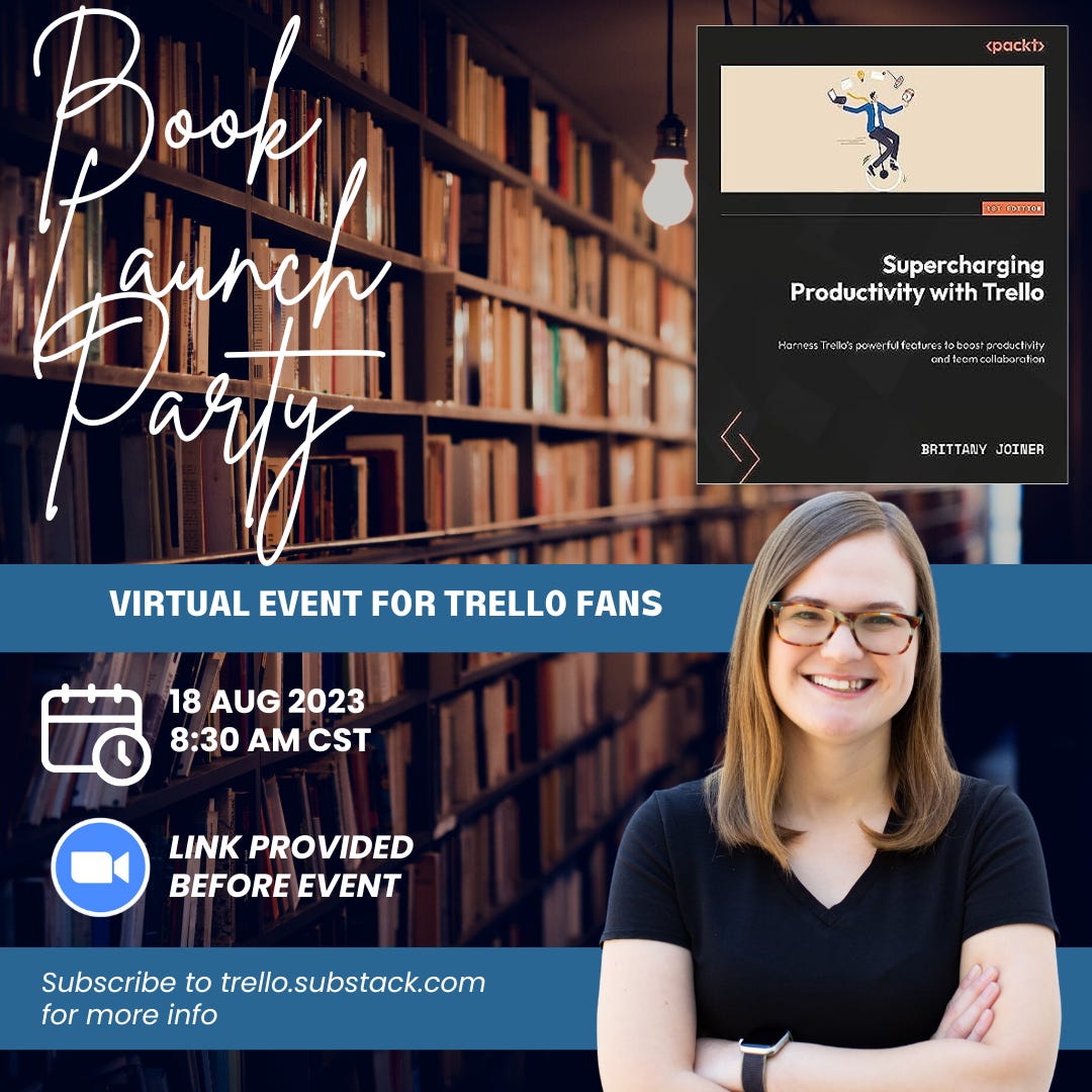 It's Happening!! 🎉 Trello book tomorrow and party next week!