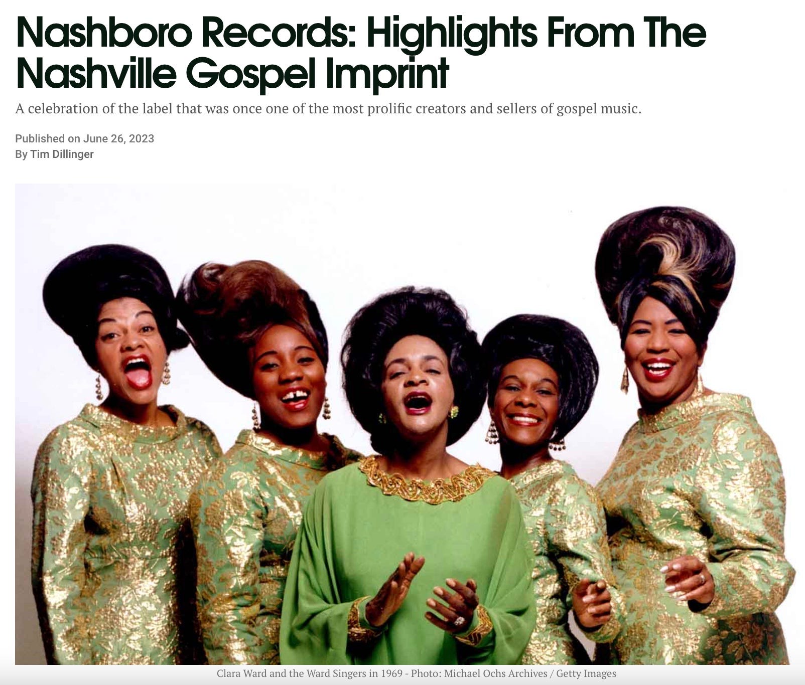 Anybody Remember Nashboro Records? - by Tim Dillinger