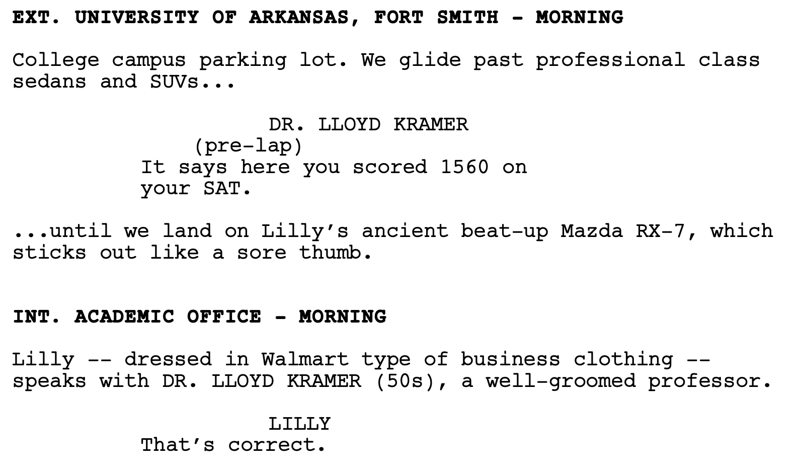 The script is finished. Yeah, I'm pretty sure it's finished.