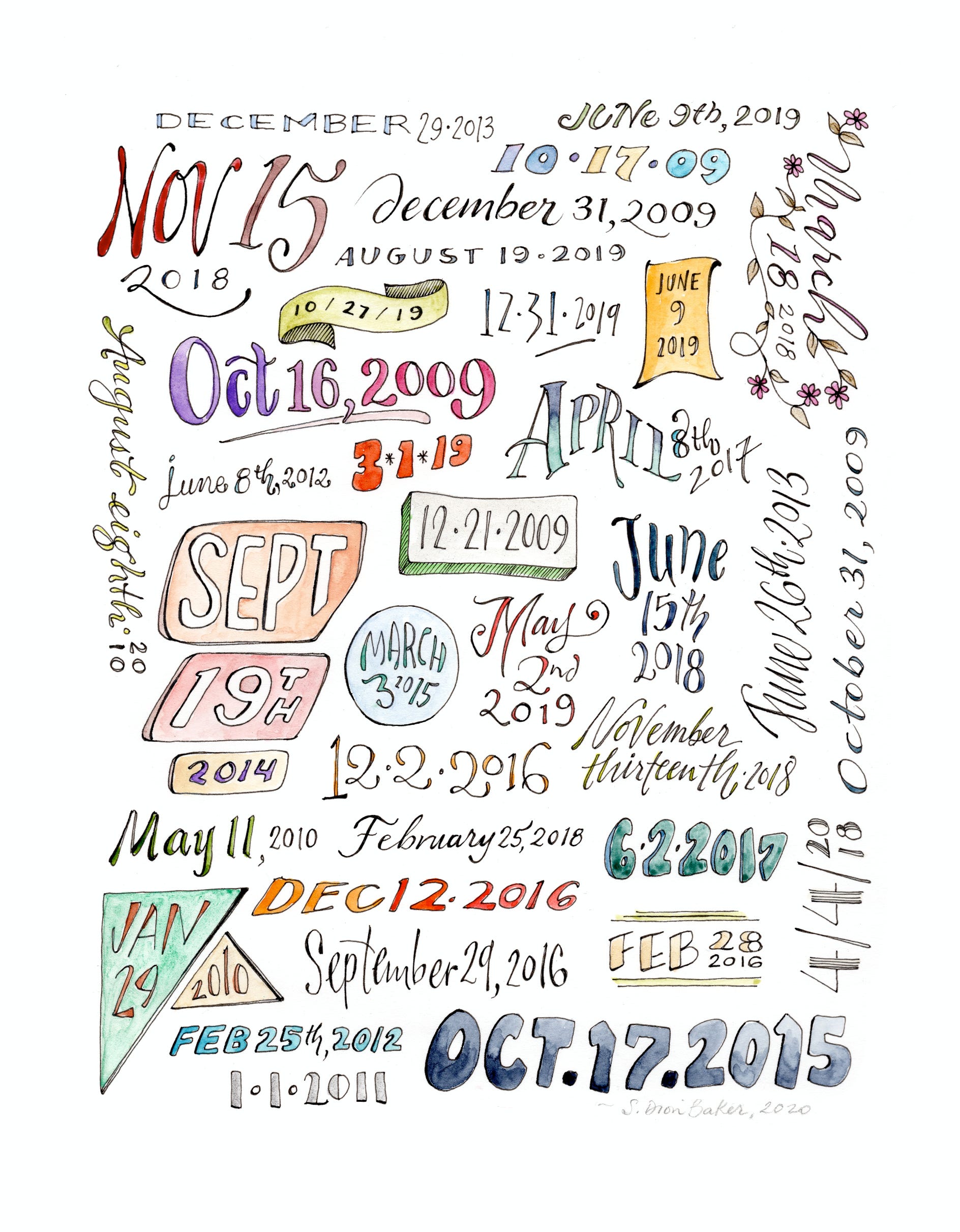 Prompt No. 14: Drawing the Date - by Samantha Dion Baker