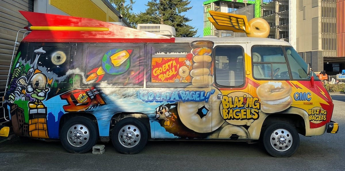 Can I find a good Redmond bagel at... Blazing Bagels