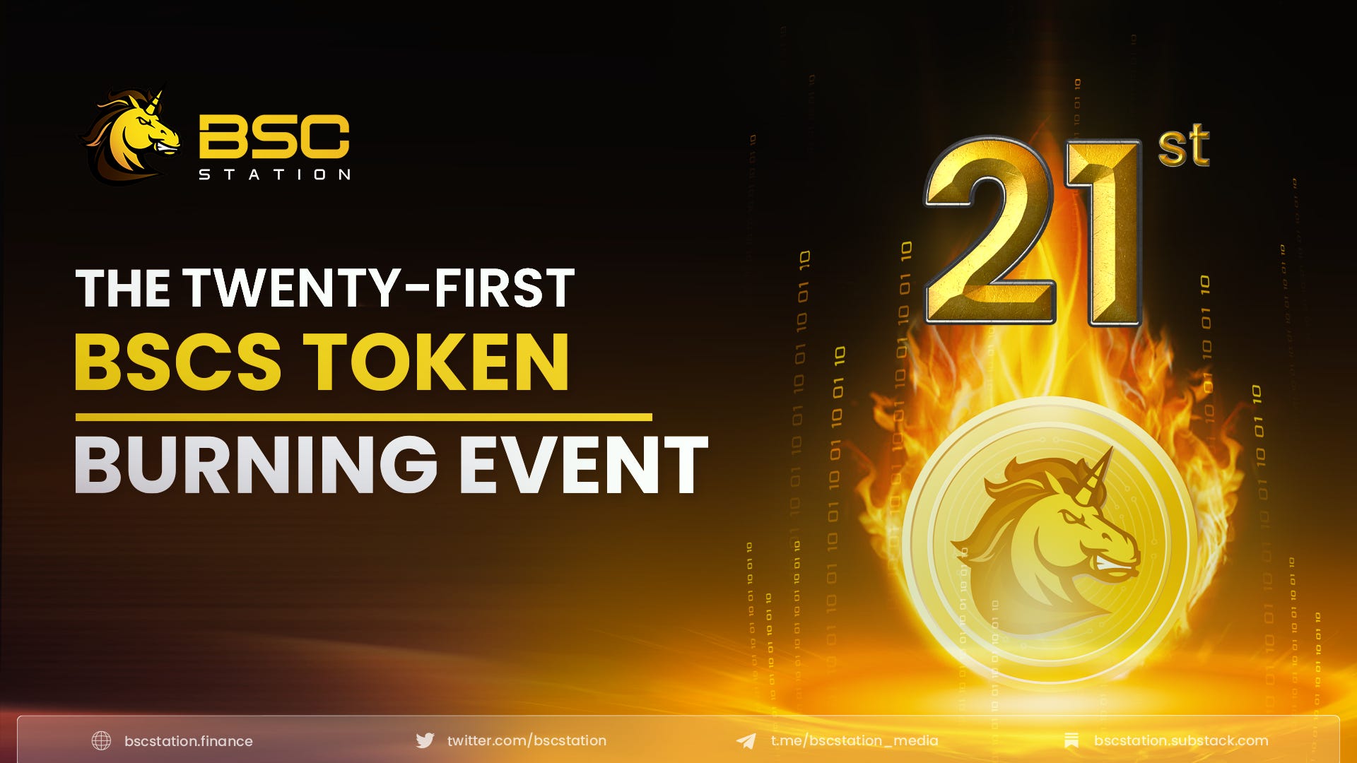 🔥🔥 BSCStation has completed the 21st burning of 121,301 BSCS tokens.