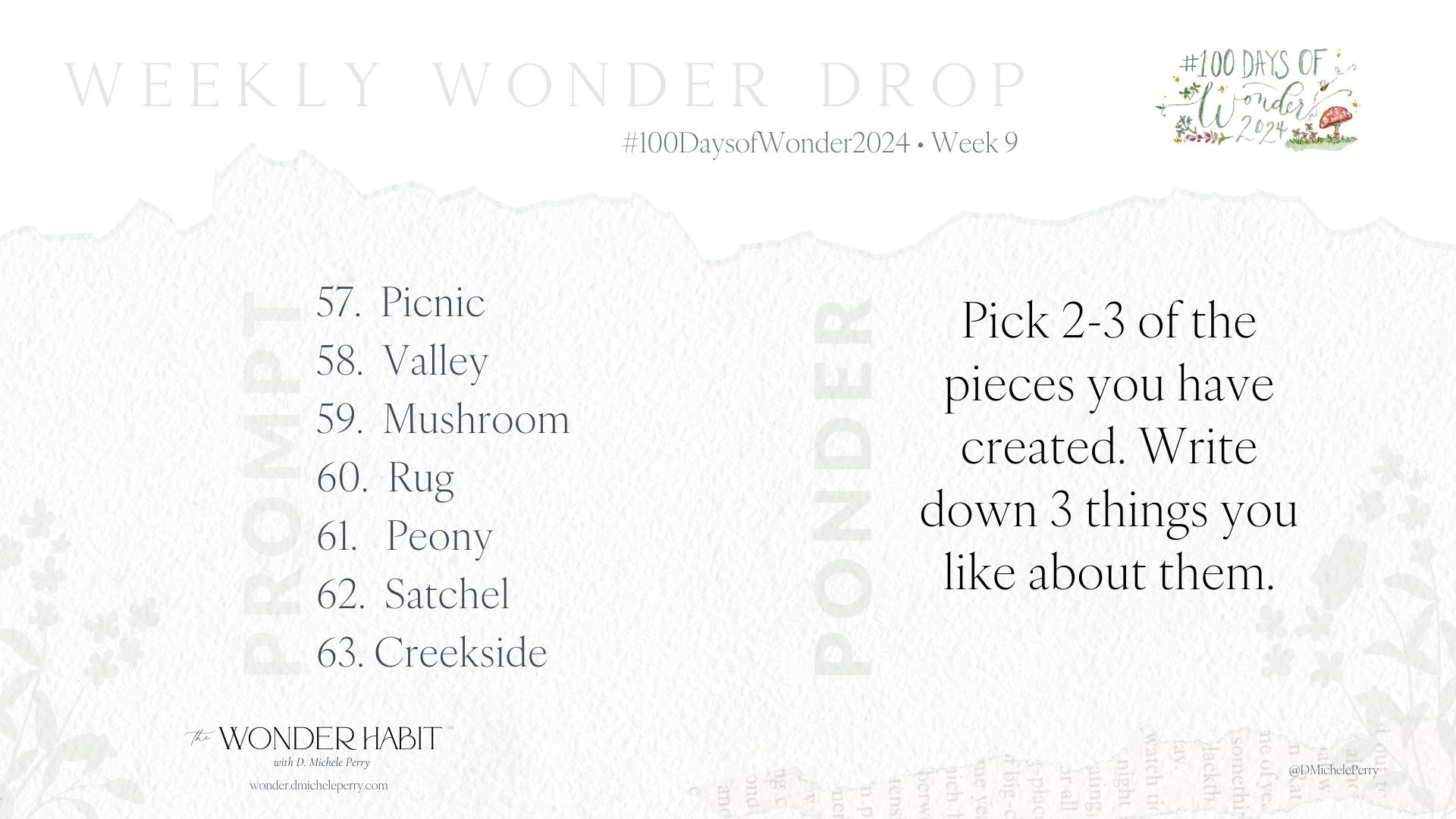 Weekly Wonder Drop | Week 9 Prompts