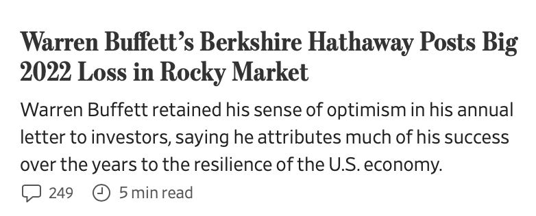 Warren Buffett’s 2022 Letter to Shareholders – The Rational Walk