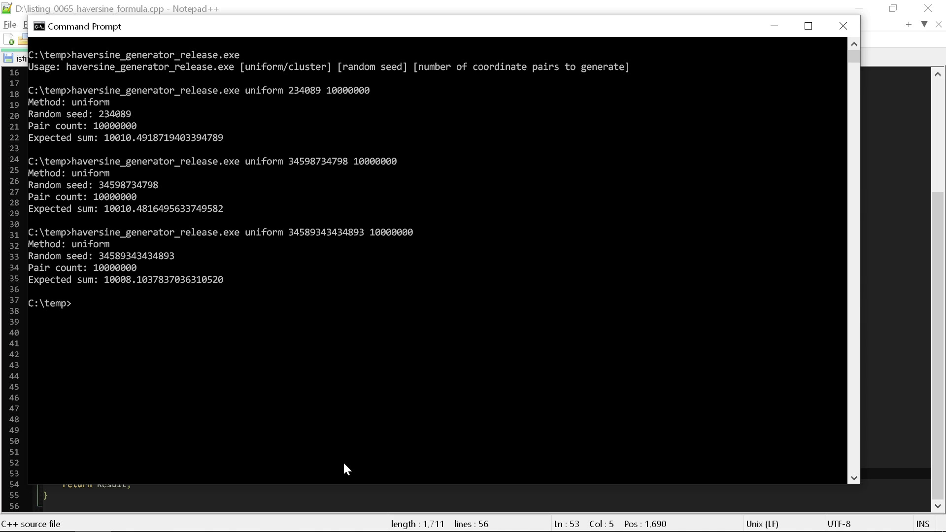 Generating Haversine Input JSON - by Casey Muratori