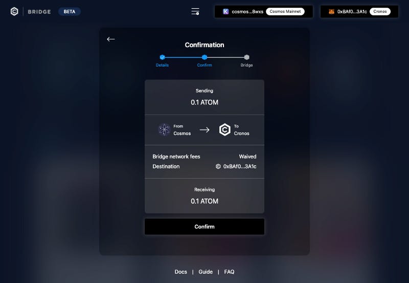 Cronos Launches bridge to Cosmos Hub - by Cronos Labs