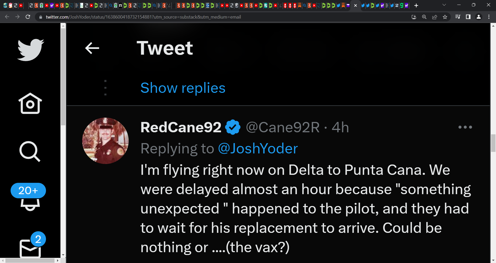 URGENT! Pilot Josh Yoder writes he was notified by passengers on ...