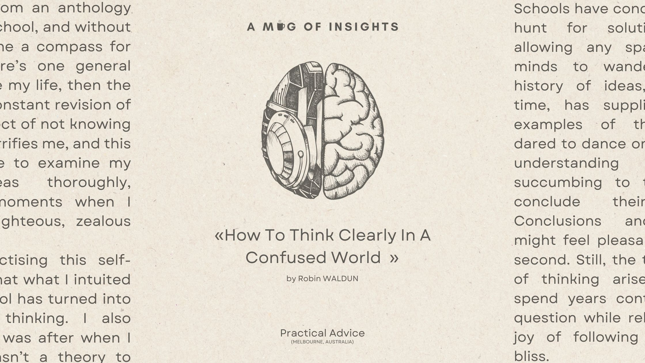 How To Think Clearly In A Confused World - by Robin Waldun