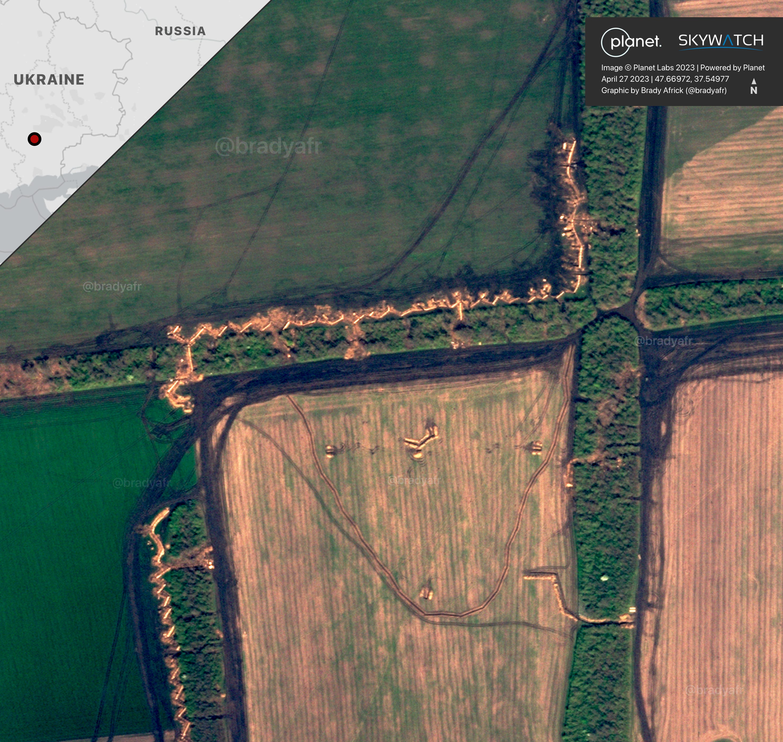 Russian field fortifications in Ukraine