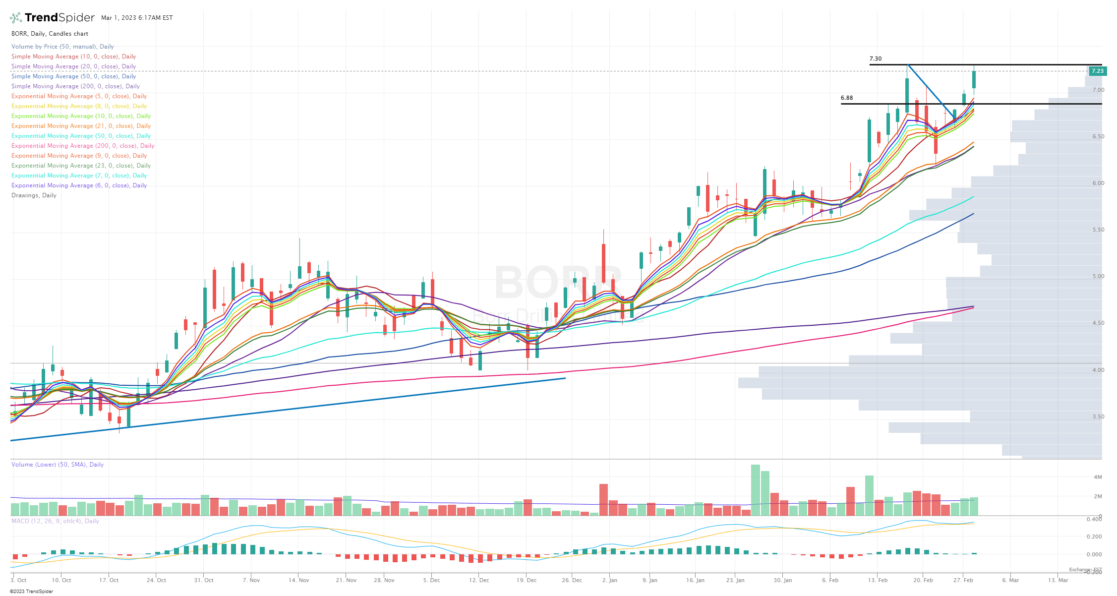 Trading charts for March 1st - by Jonah Lupton