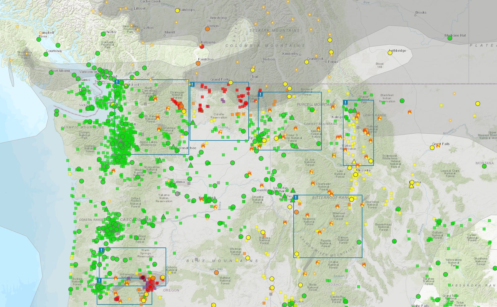 North America Fire And Air Quality Maps August 19th, 2023