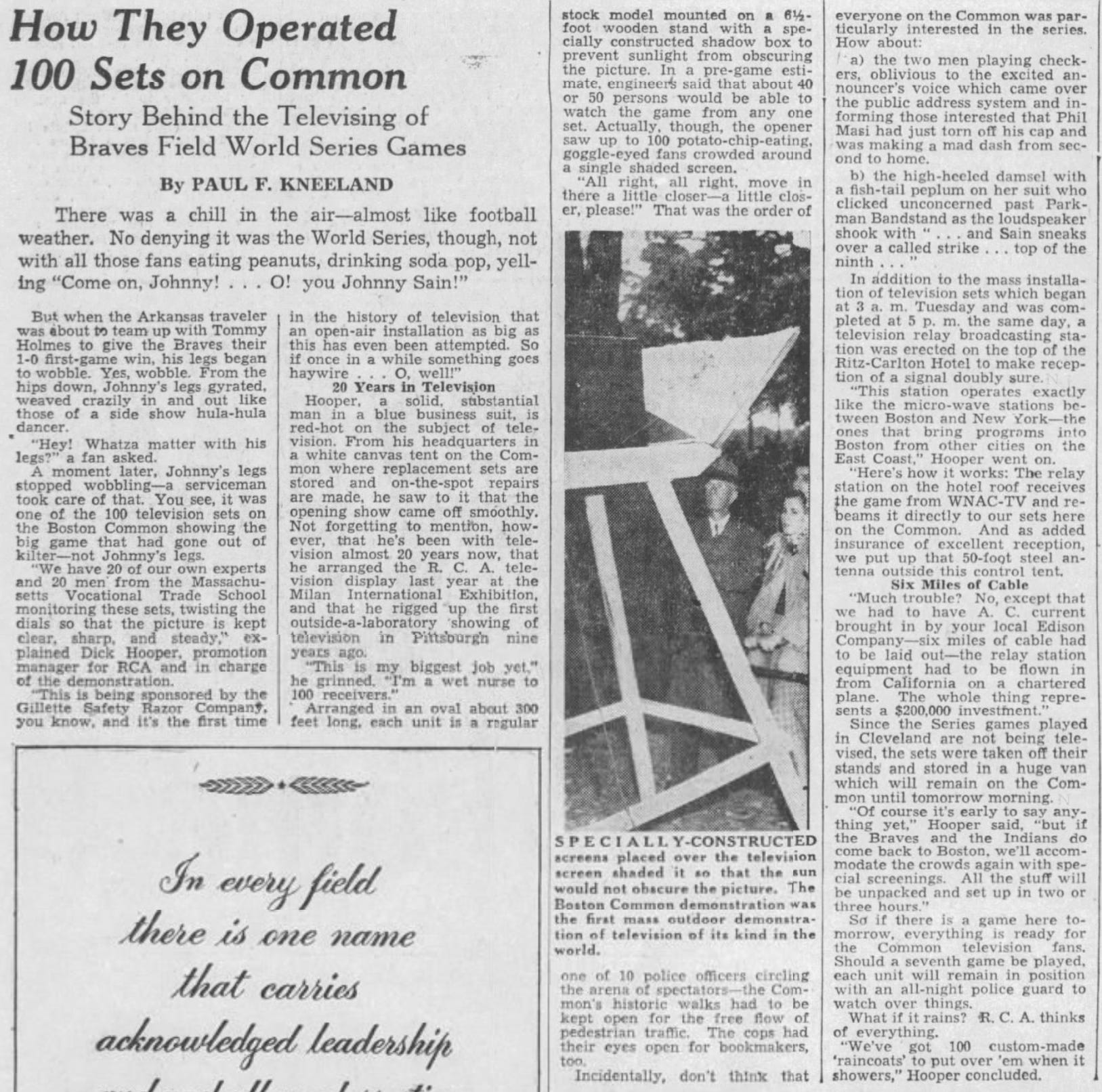 Televising the 1948 World Series - by Daniel Evensen
