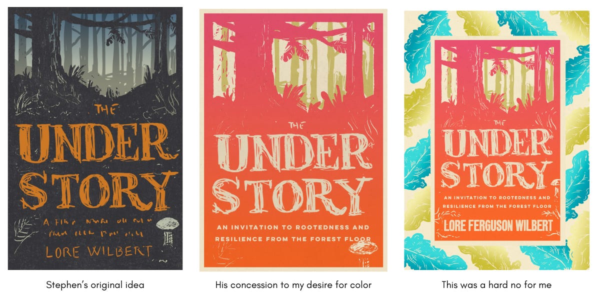 Evolution of a book title + cover - by Lore Wilbert