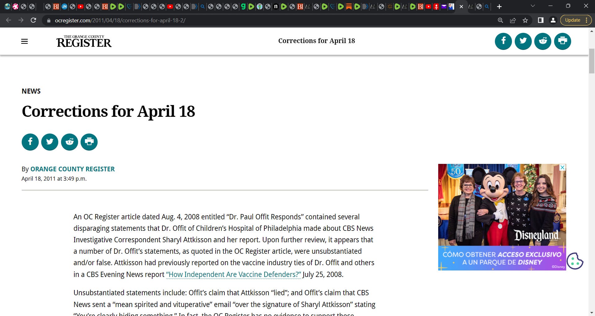 Dr. Paul Offit tried to smear pioneer & fearless health reporter SHARYL ...