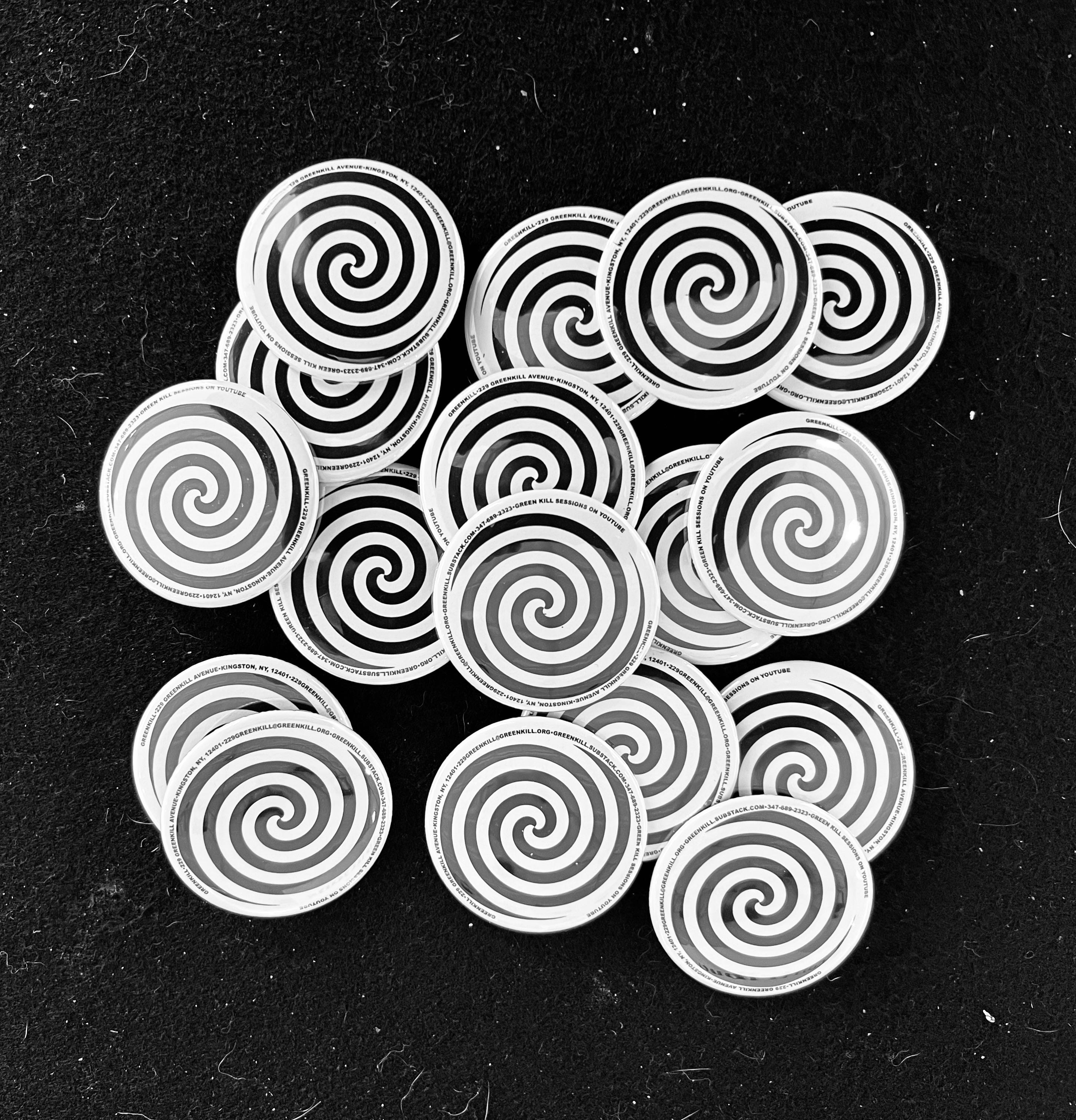 Hypno Swirl Buttons - Green Kill