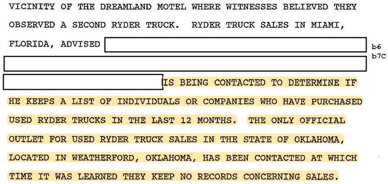 McVeigh and the Second Ryder Truck - OKC Facts