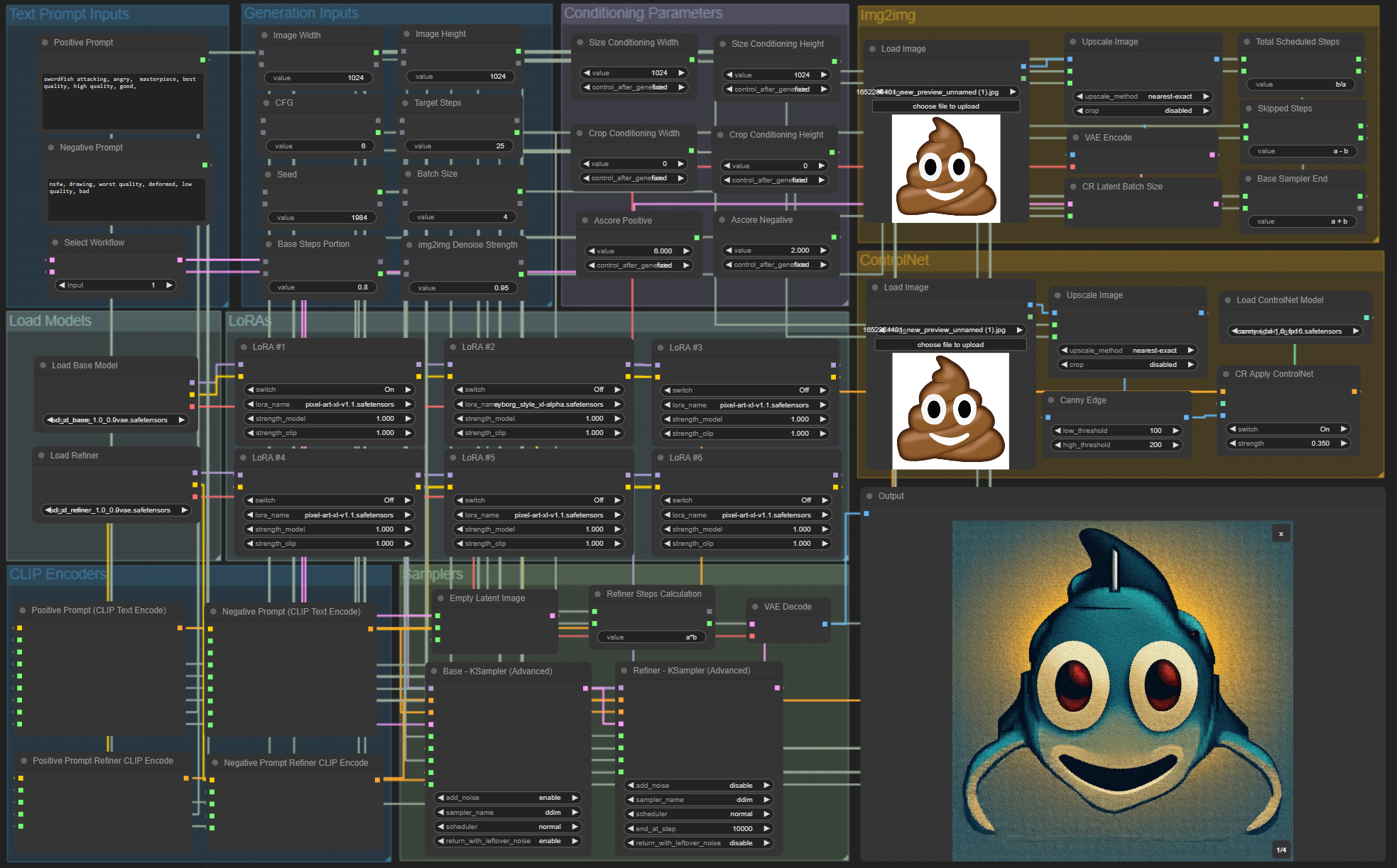 [Part 4] Advanced SDXL Workflows in Comfy - img2img, LoRAs, and controlnet