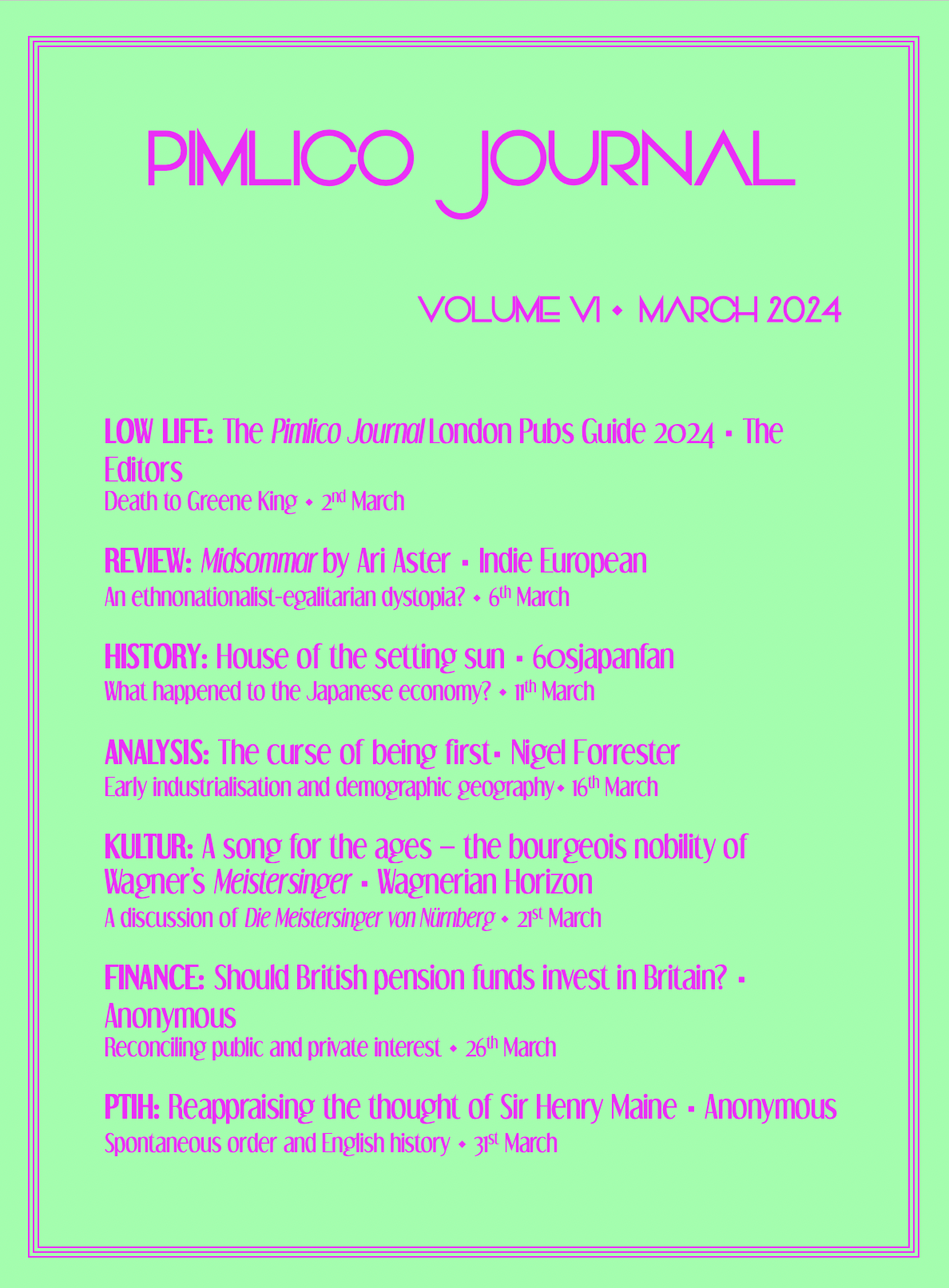 About - Pimlico Journal