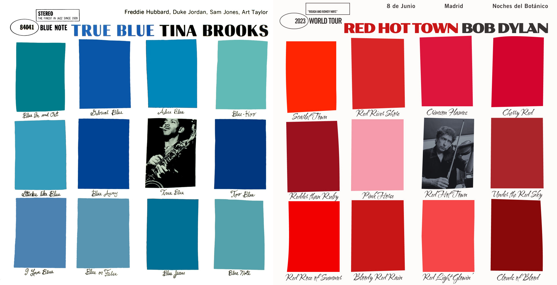 Jazz-Themed Bootleg Covers for Every Show on Dylan's European Tour