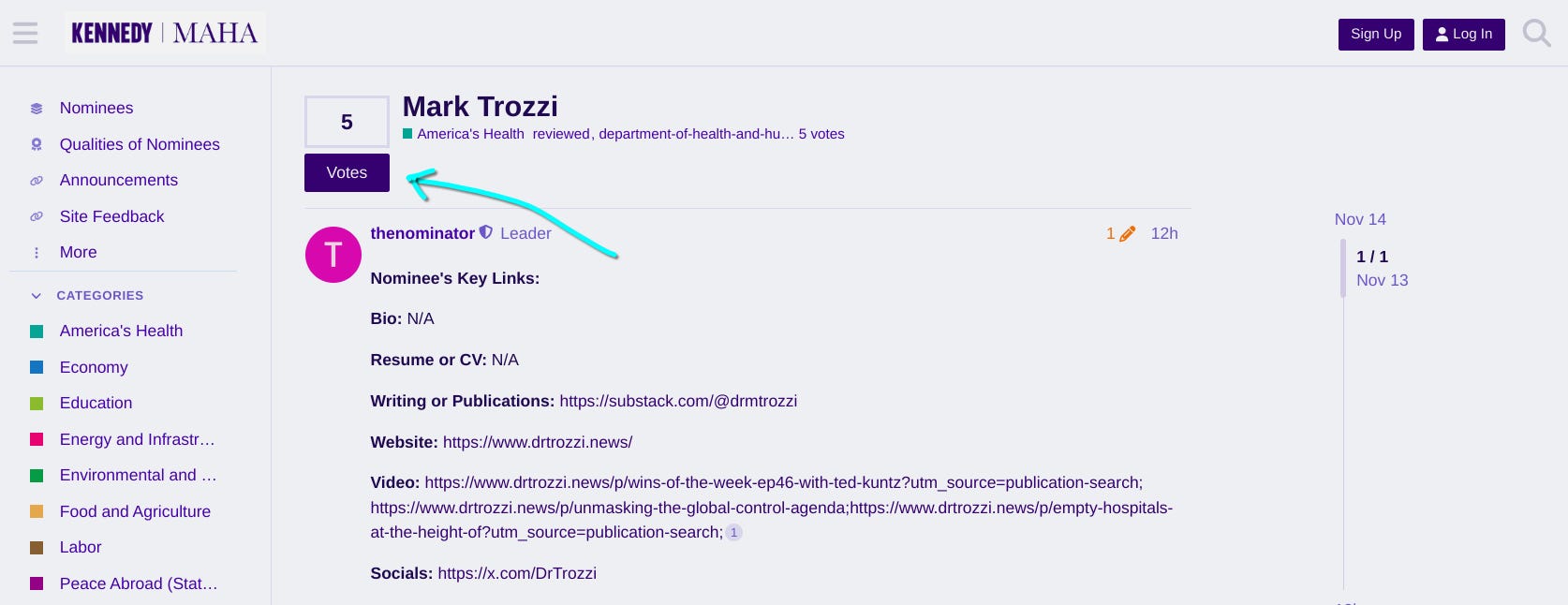 Support Dr. Trozzi’s Nomination to Join the MAHA Team - Science, Public ...