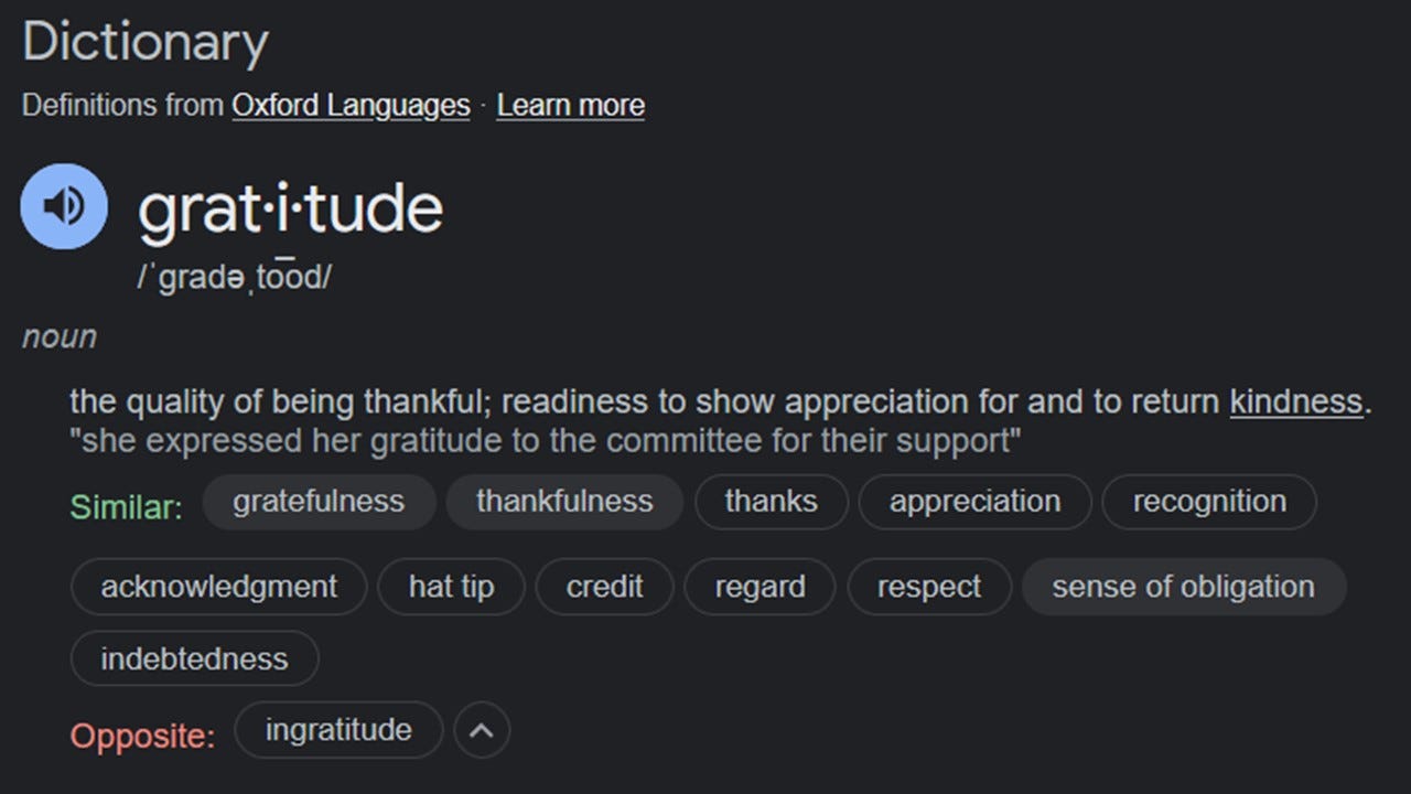 Gratitude. - by Jon Doolen - Jon’s Substack