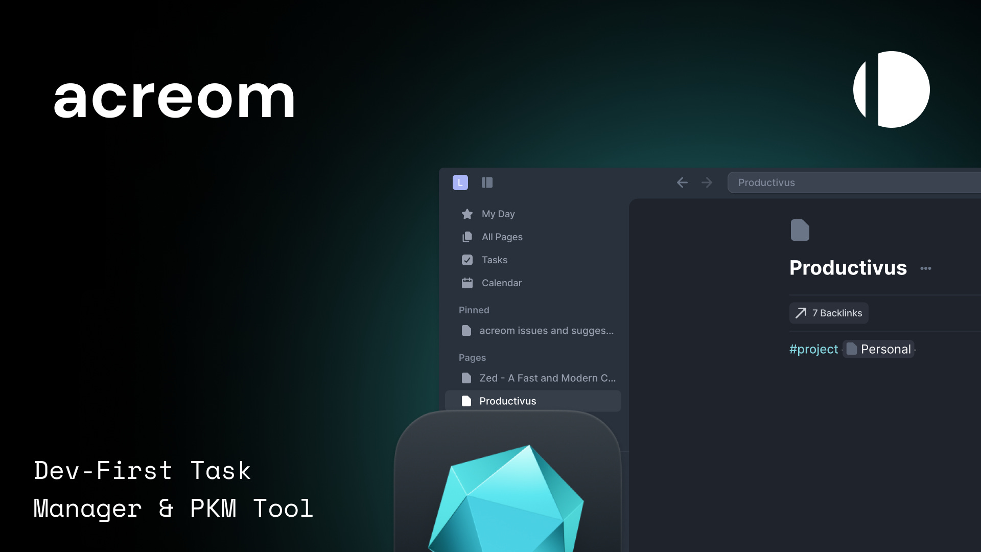 acreom - Dev-First Task Manager & PKM Tool - Productivus