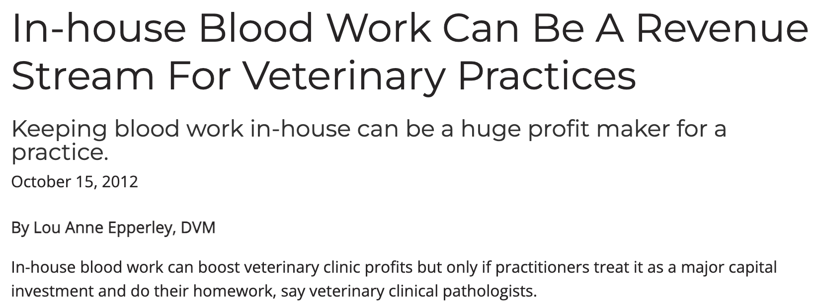 Diagnostic Test Markups - by Eric Fish, DVM