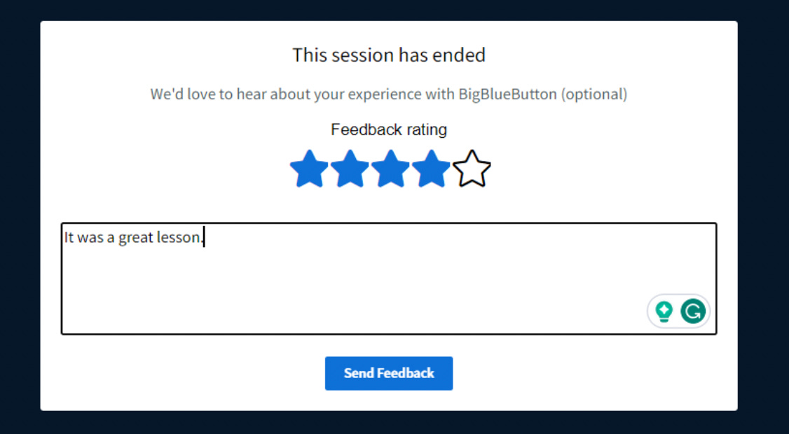 Bigbluebutton Tip Customizing The Feedback Form