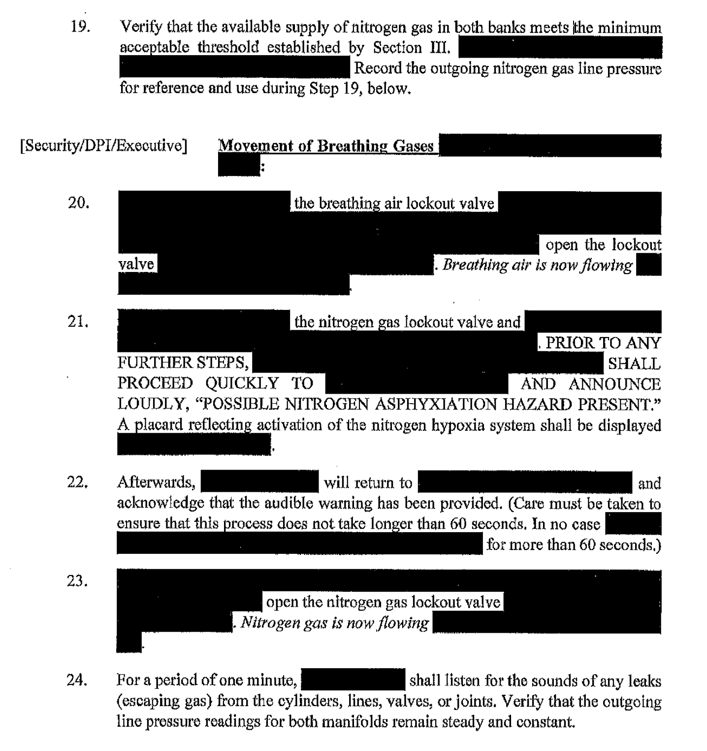 Alabama Releases (Heavily Redacted) Lethal Gas Execution Protocol