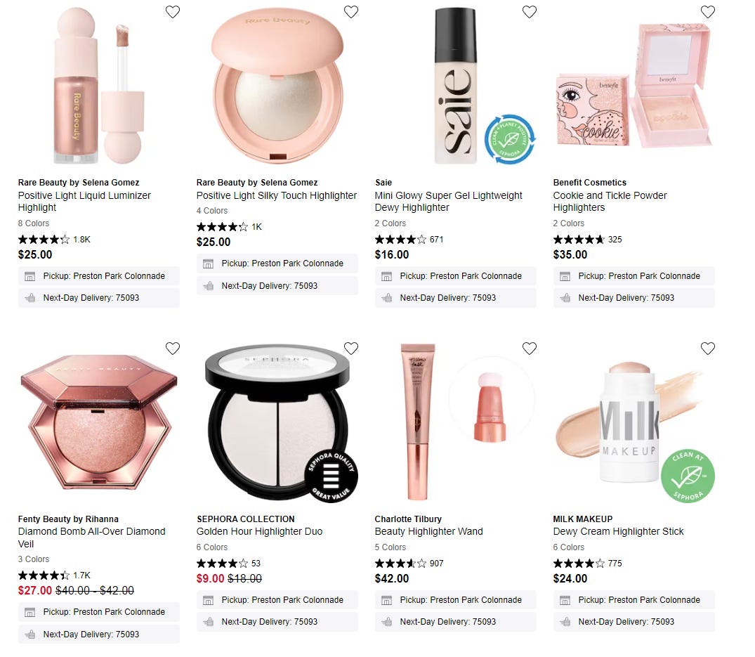 The actual costs of women's makeup. - by Brittany Venti