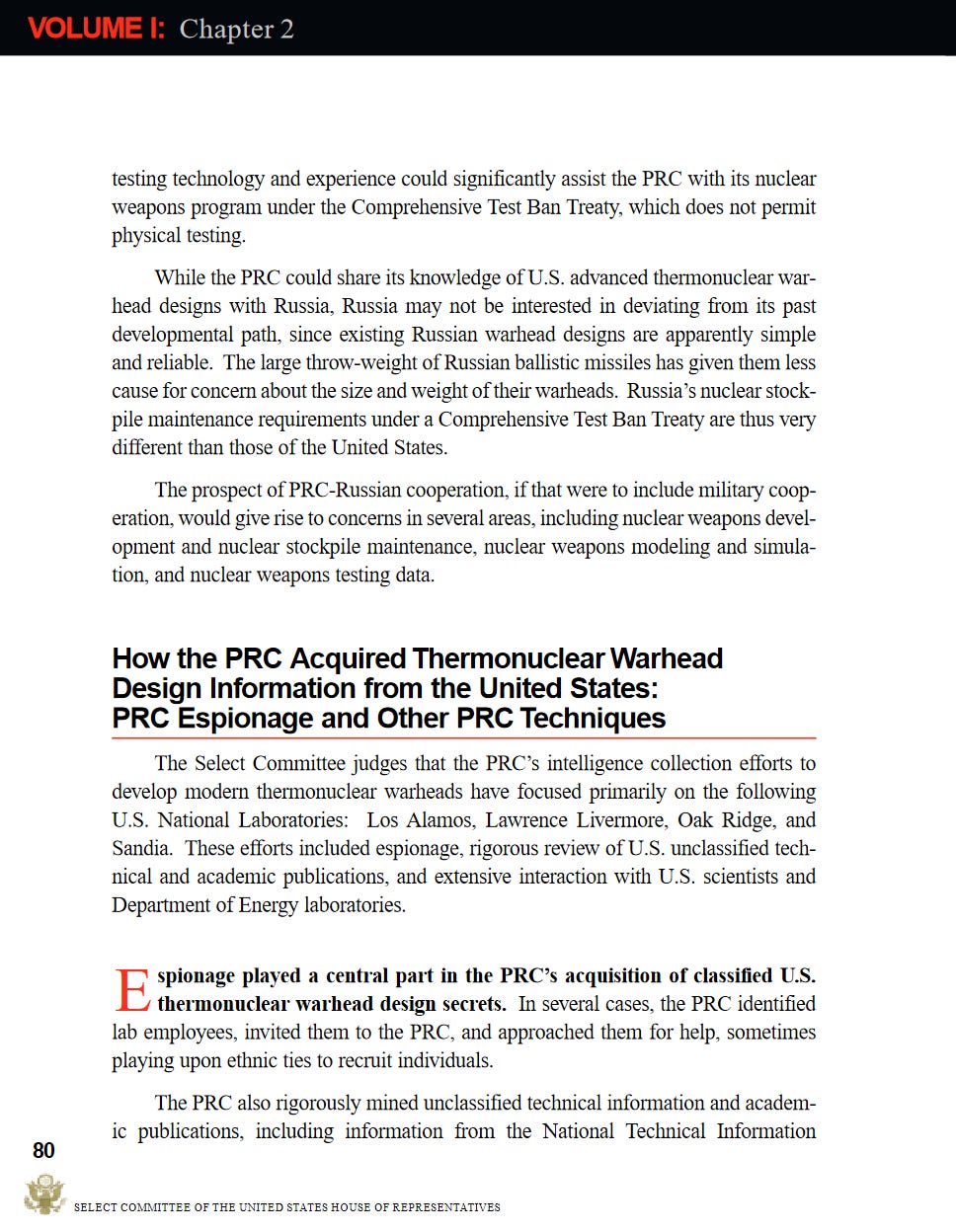 US House Of Representatives: PRC (Chinese) Theft Of U.S. Thermonuclear ...