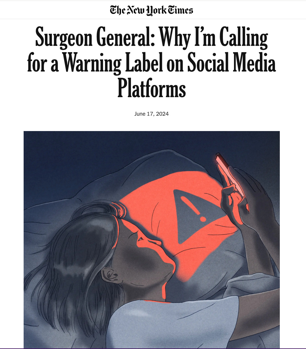 Big News: The Surgeon General Calls For a Warning Label on Social Media