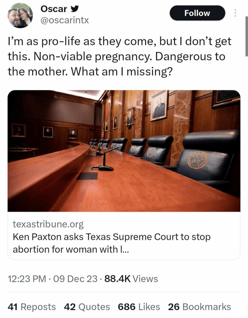 Kate Cox, Trisomy 18, and the Texas abortion law