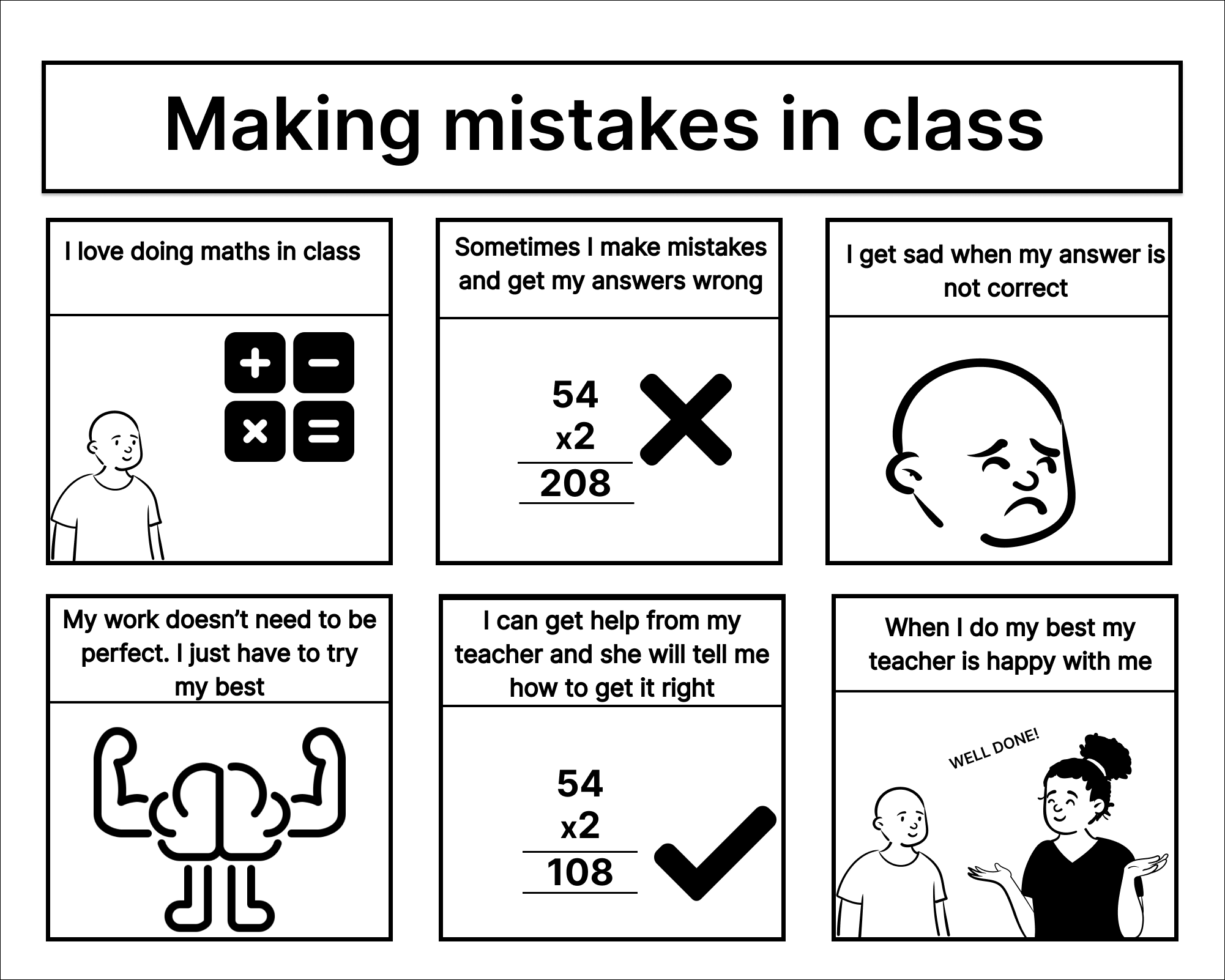 Making mistakes in class | Social Story Templates