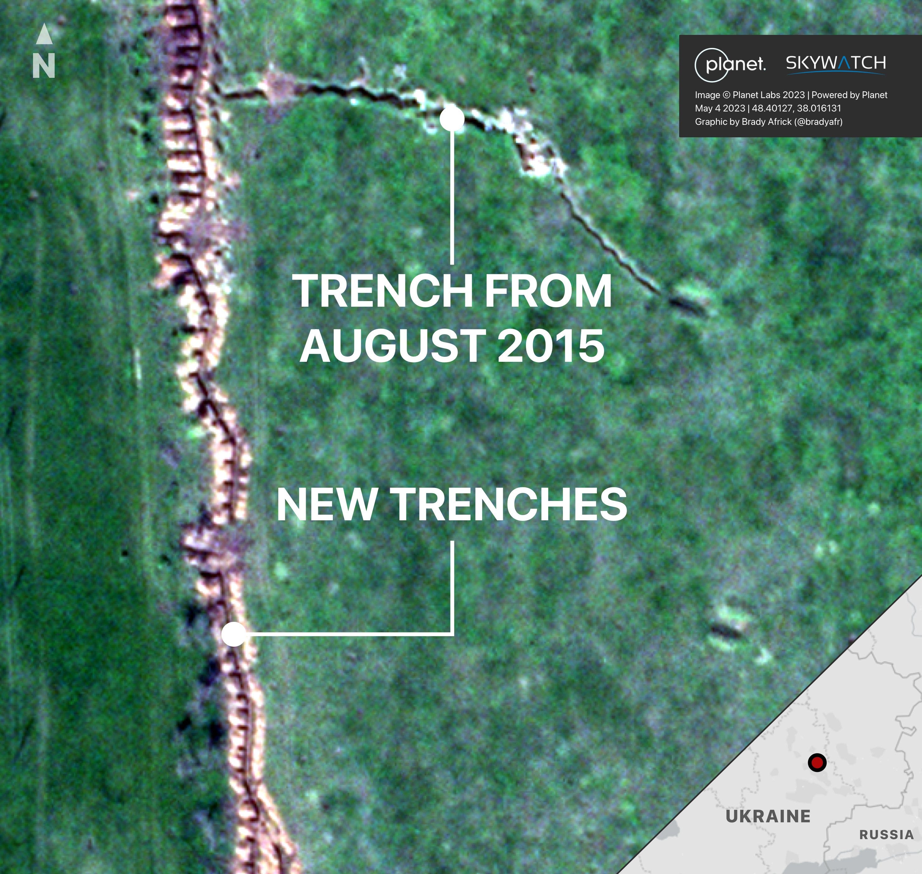 Russian field fortifications in Ukraine
