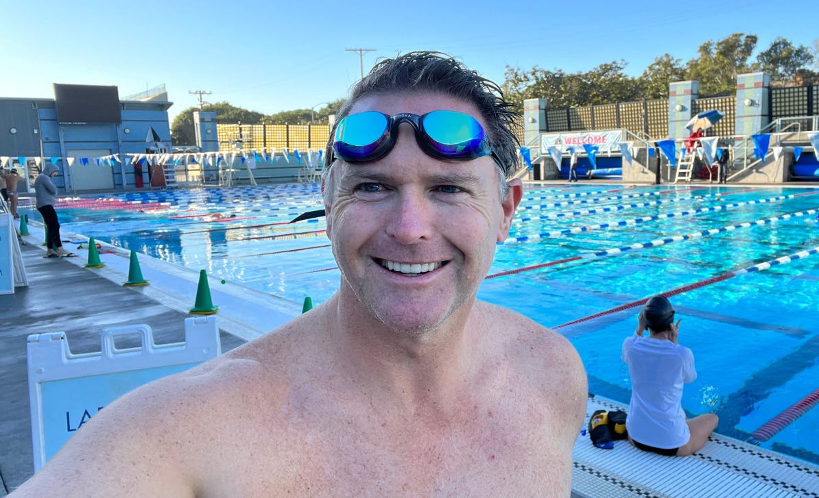 He's making a big, cold swim for charity