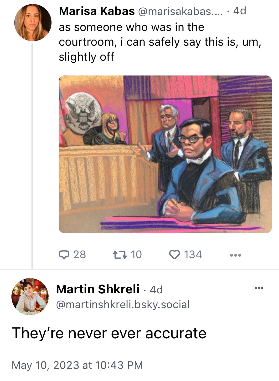 I finally chat with George. - by Marisa Kabas