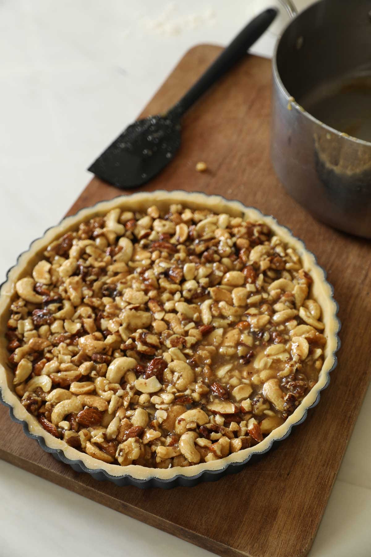 Chocolate Chewy Nut Tart - Entertaining with Beth