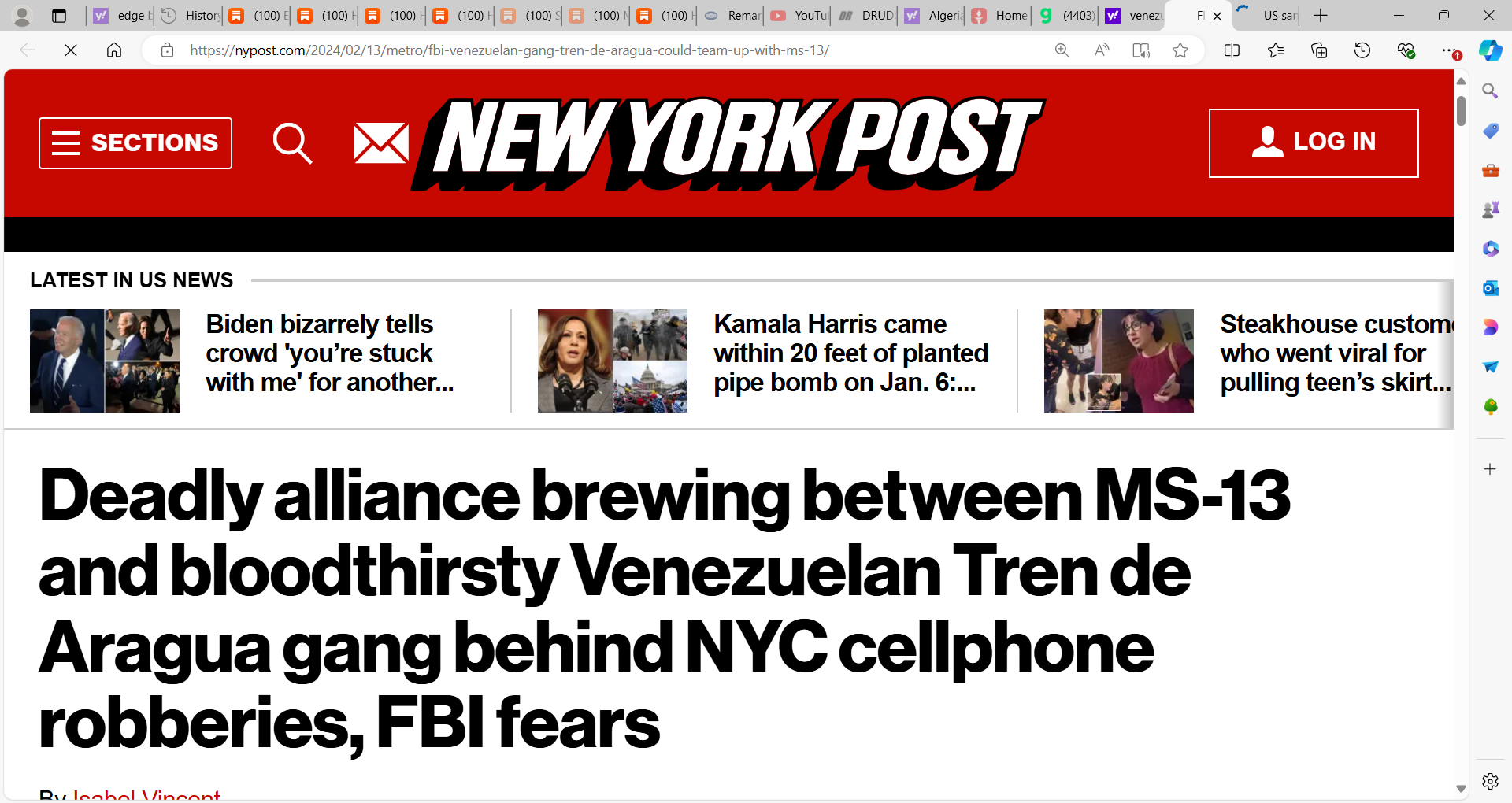 'Tren de Aragua': This story is about America, it is unfolding now & due to Harris & Biden ...