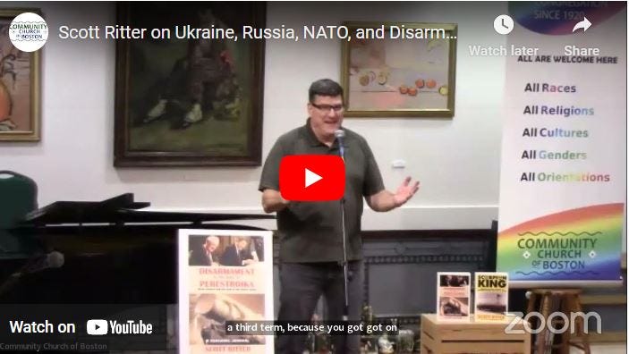 Scott Ritter on Ukraine, Russia, NATO, and Disarmament
