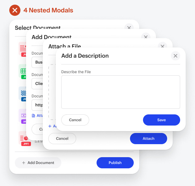 How to Simplify 4 Nested Modals into Only 1 - by Anthony