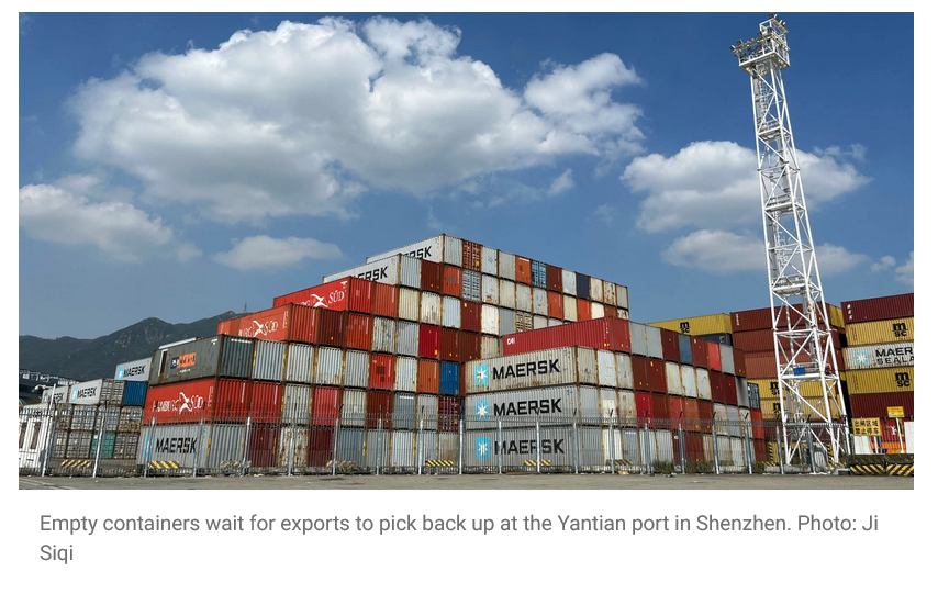 China’s shipping containers pile up at overcrowded port as overseas ...