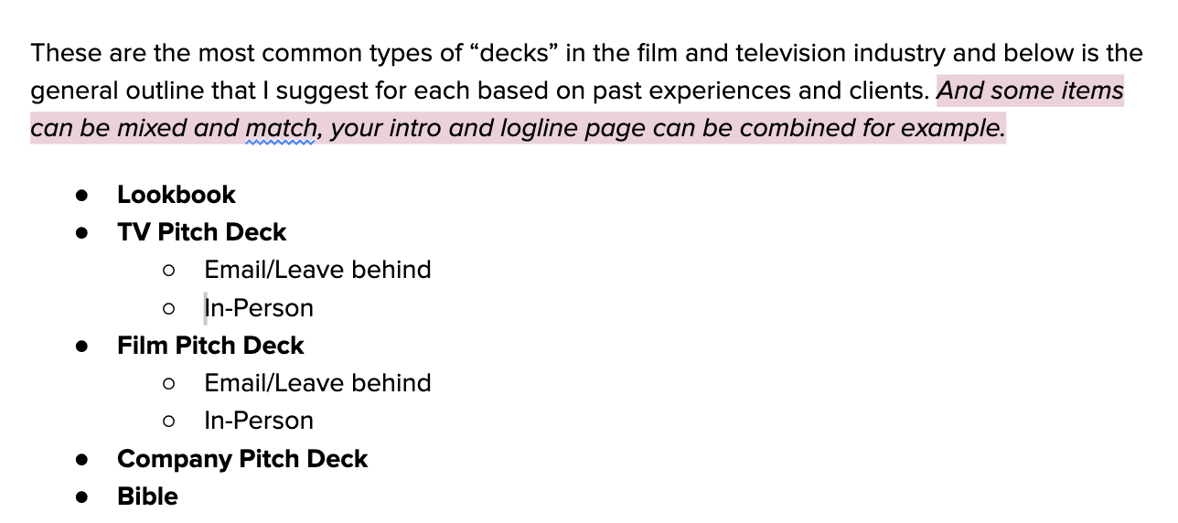 How I Make Pitch Decks for Film and TV Production Companies