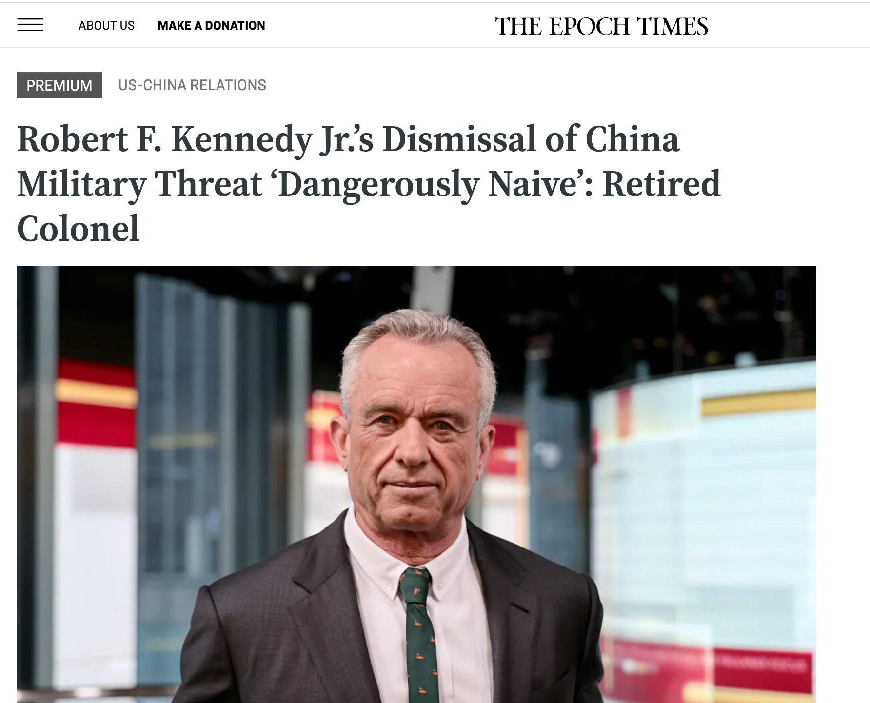 Robert F. Kennedy Jr.’s Dismissal of China Military Threat ‘Dangerously ...