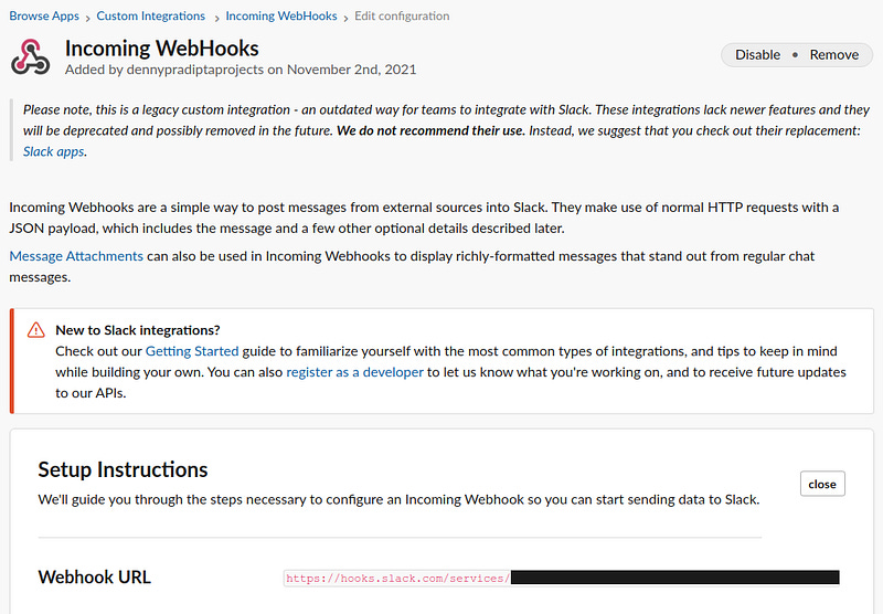 Integrate Monika with your Slack channels to receive Monika notifications using Incoming Webhook