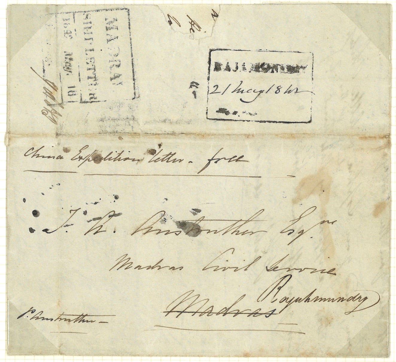 China Expedition Letters to India 1840-42 - The Philatelist