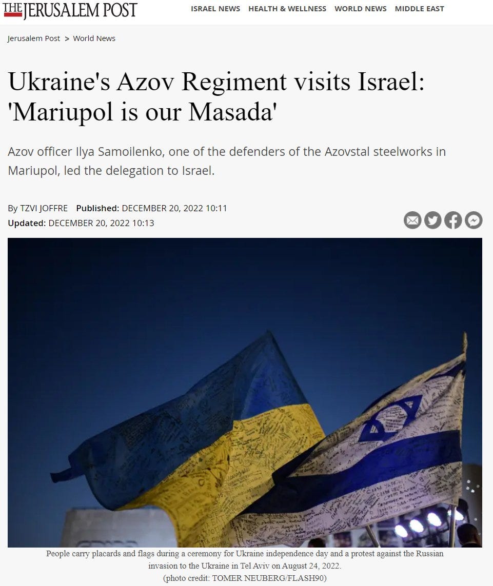 The Azov Battalion is Playing Both Sides with Israel and Hamas.