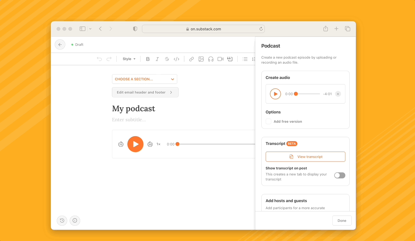 Introducing new audio transcription tools for Substack