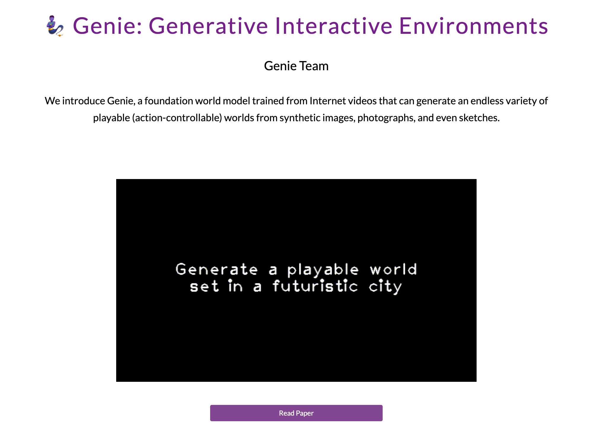 [paper] DeepMind Genie: Generative Interactive Environments